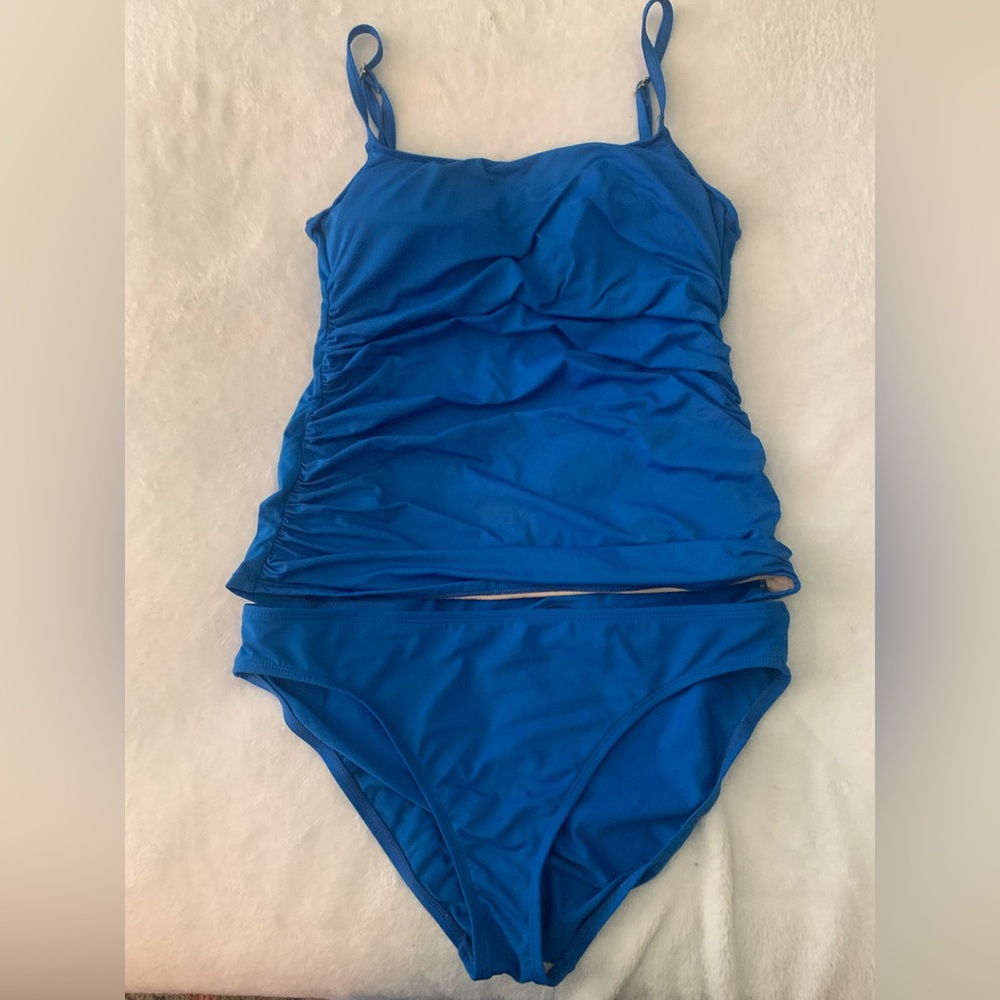 La Blanca Ruched Island Goddess Tankini Size 14 - Gem